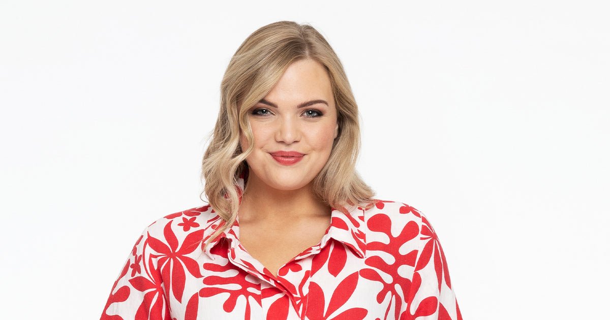 Jurk met kraag ANNA - Rood