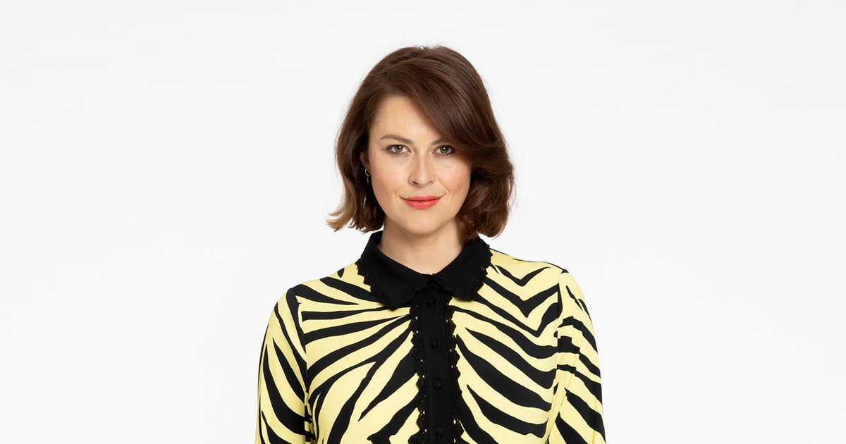 Jurk met kant ZEBRA - geel